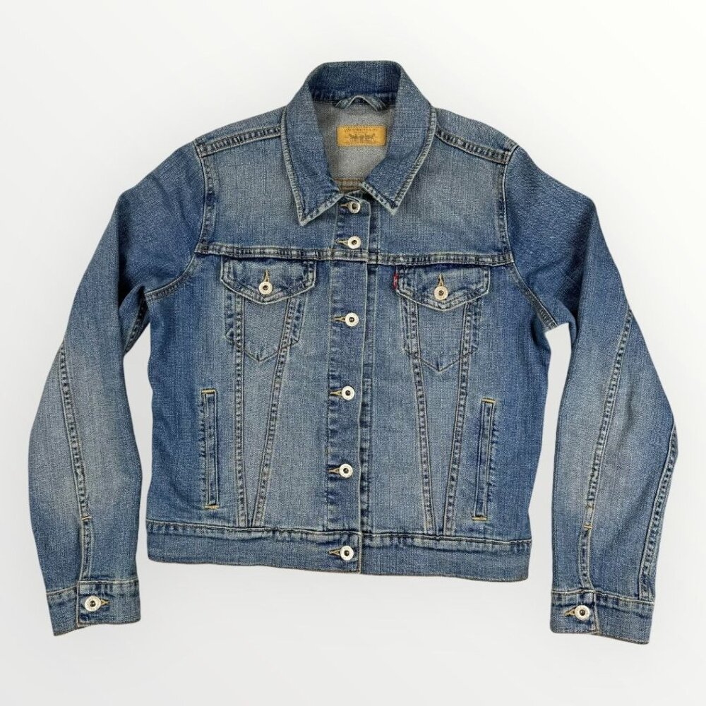 Levi's Womens Stretch Denim Jean Jacket Semi Fitted B… - Gem